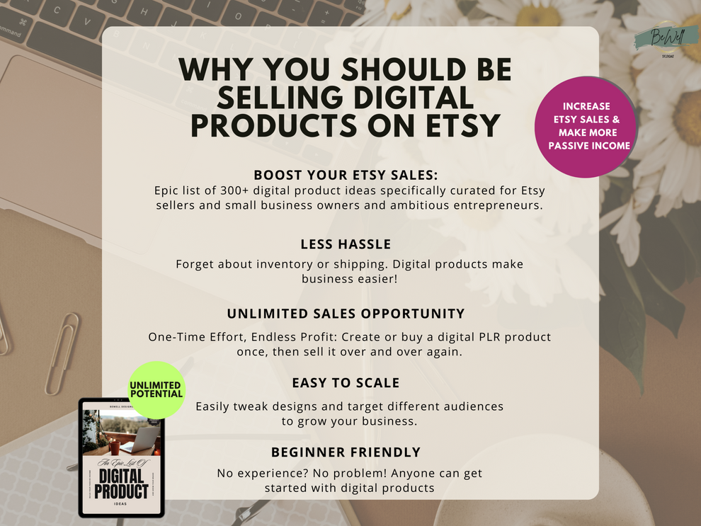 Digital Product Ideas: 300+ Digital Product Guide – Bewell Design