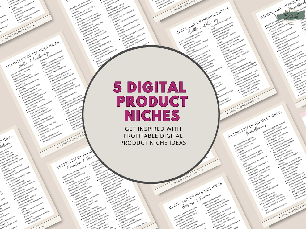 Digital Product Ideas: 300+ Digital Product Guide – Bewell Design
