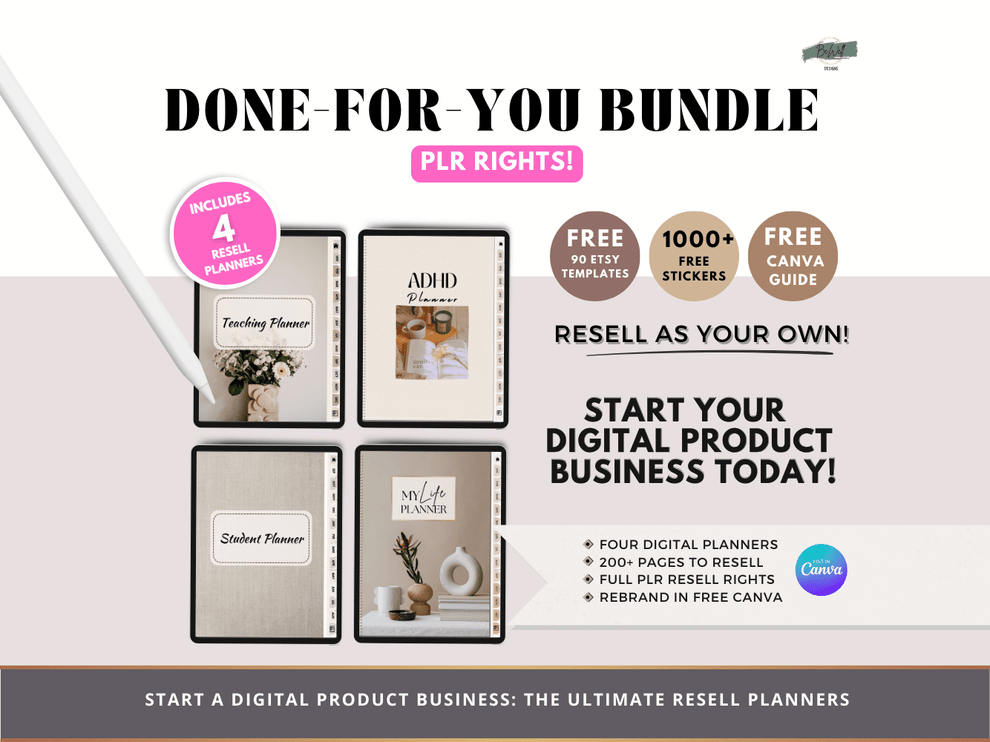 PLR Digital Planner Bundle – Bewell Design